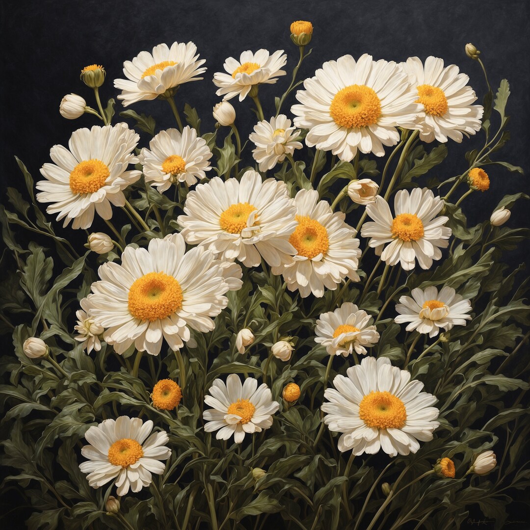 Everlasting Daisy Waterproof Vinyl Fabric HD Print, Wall Home Decor ...