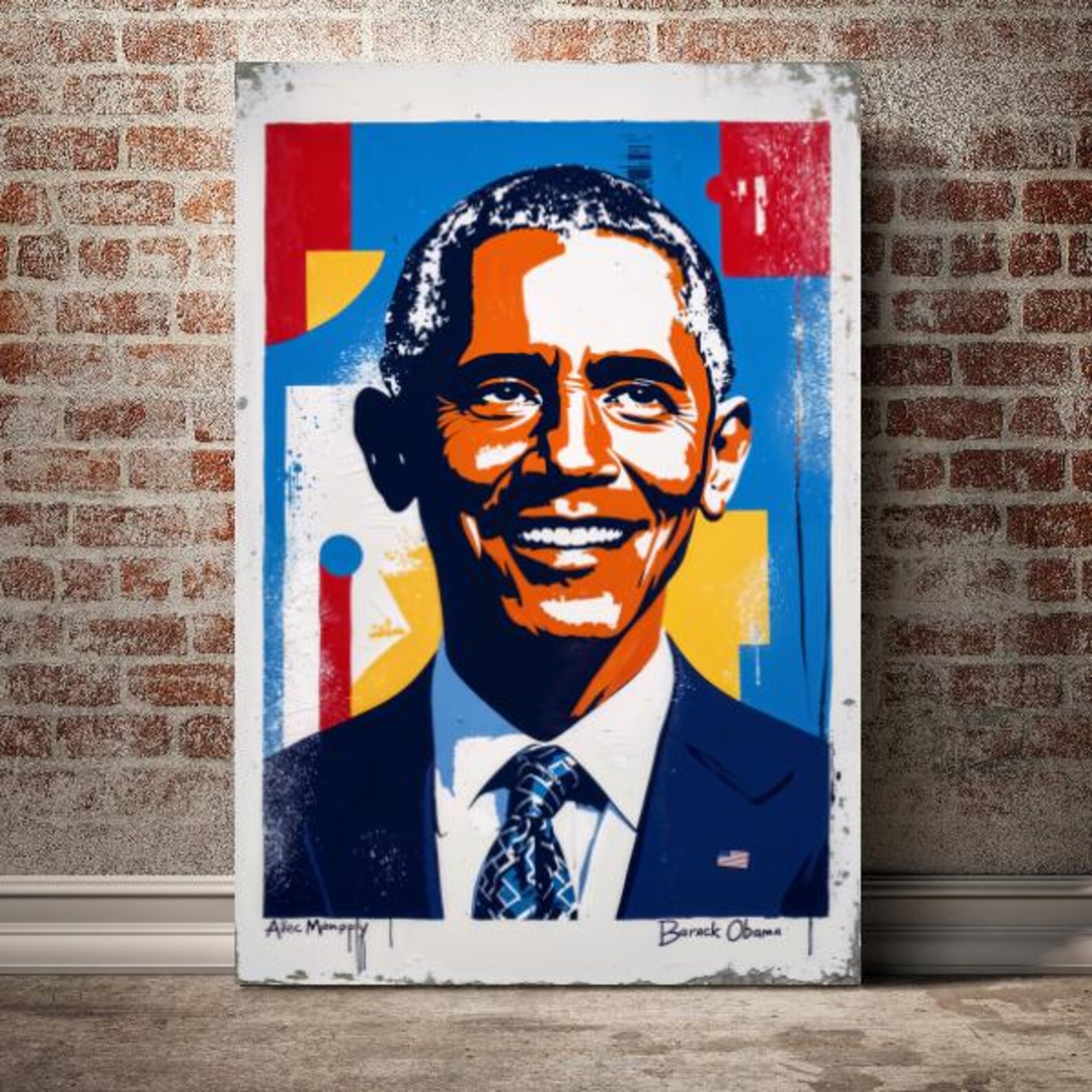 Barack Obama Waterproof Vinyl Fabric, HD Print, Wall Home Decor, Ready ...