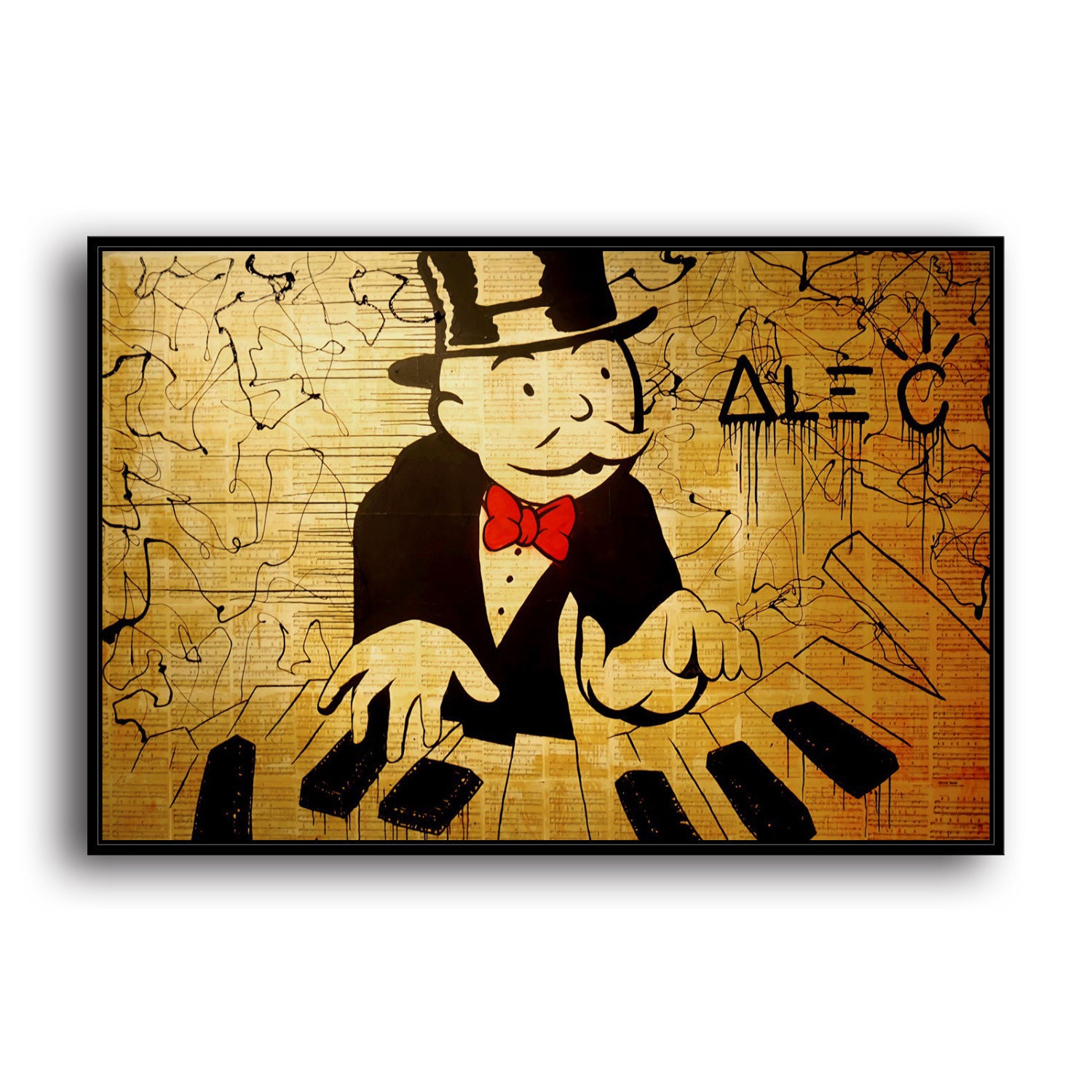Alec Monopoly Waterproof Vinyl Fabric HD Print, Wall Home Decor, Ready ...
