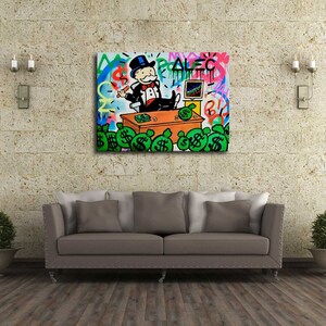 Alec Monopoly 'boss Work' Waterproof Vinyl Fabric HD Print, Wall Decor ...