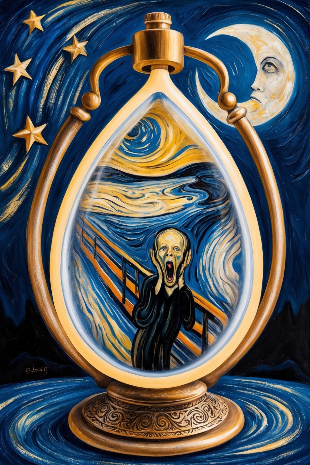 36x24 Inches the Screen by Edvard Munch in the Bottle Famous Art Print ...