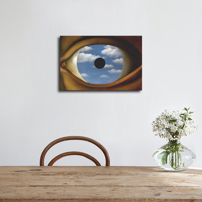 36x24 Zoll Rene Magritte "Der falsche Spiegel" Neue HD-Druck auf ...