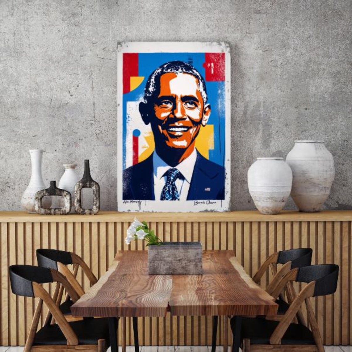 Barack Obama Waterproof Vinyl Fabric, HD Print, Wall Home Decor, Ready ...