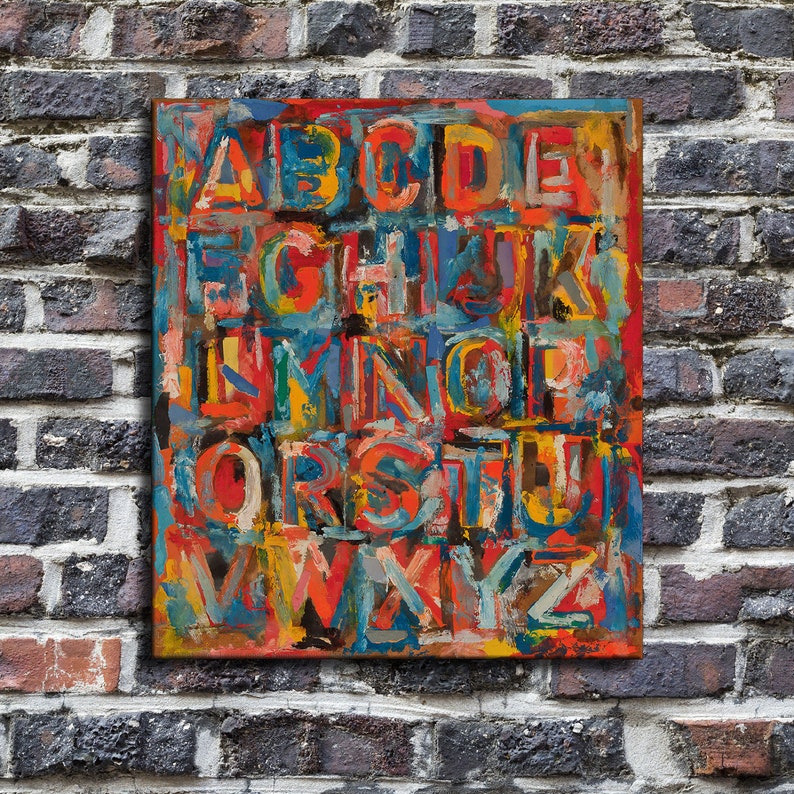 30x24 Inches Jasper Johns number and Alphabet New HD Print on Canvas ...