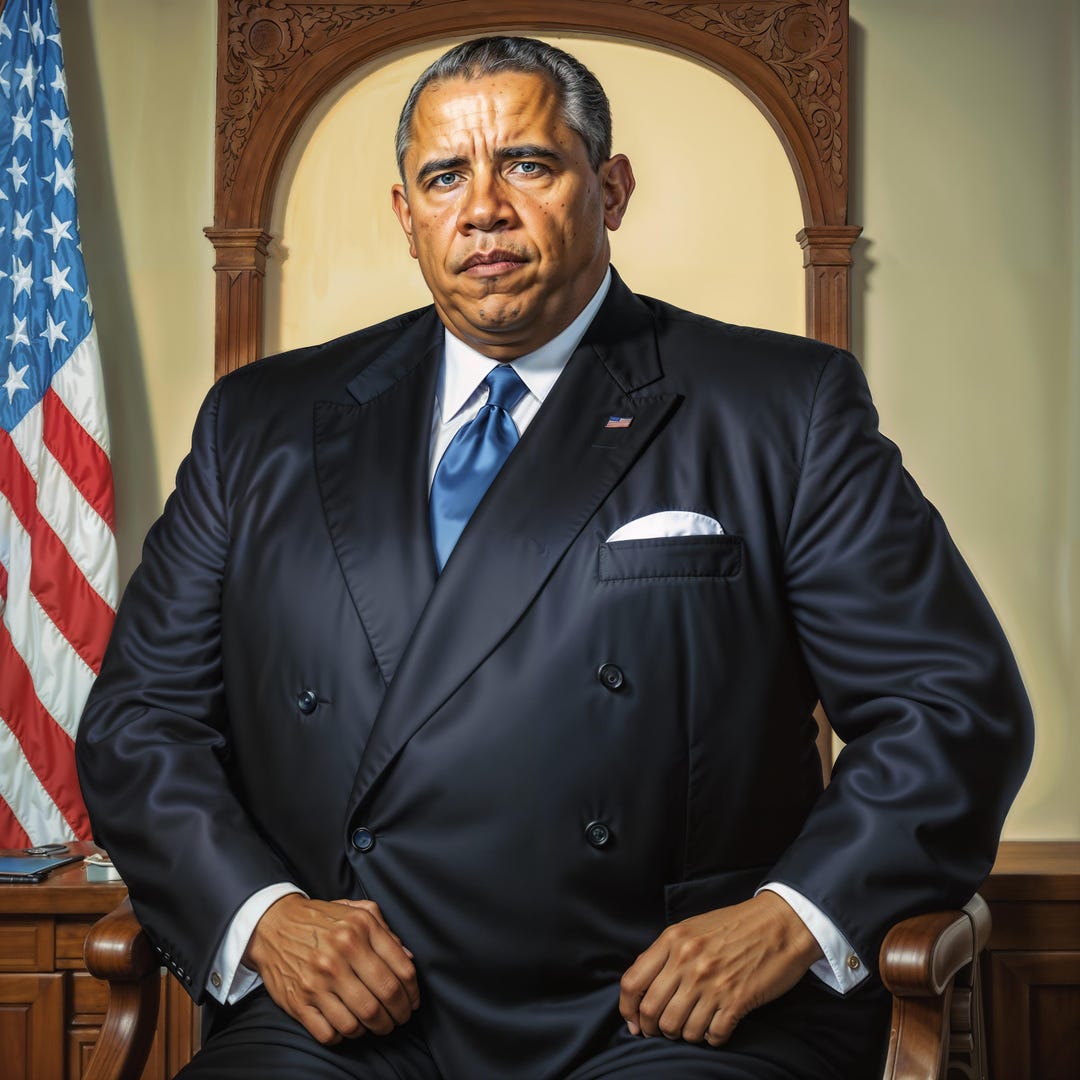 24x24 Inches Fernando Botero Inspired Art Print. Obama Funny Portrait ...