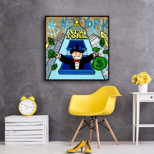 Alec Monopoly 'new York' Waterproof Vinyl Fabric HD Print, Wall Decor ...