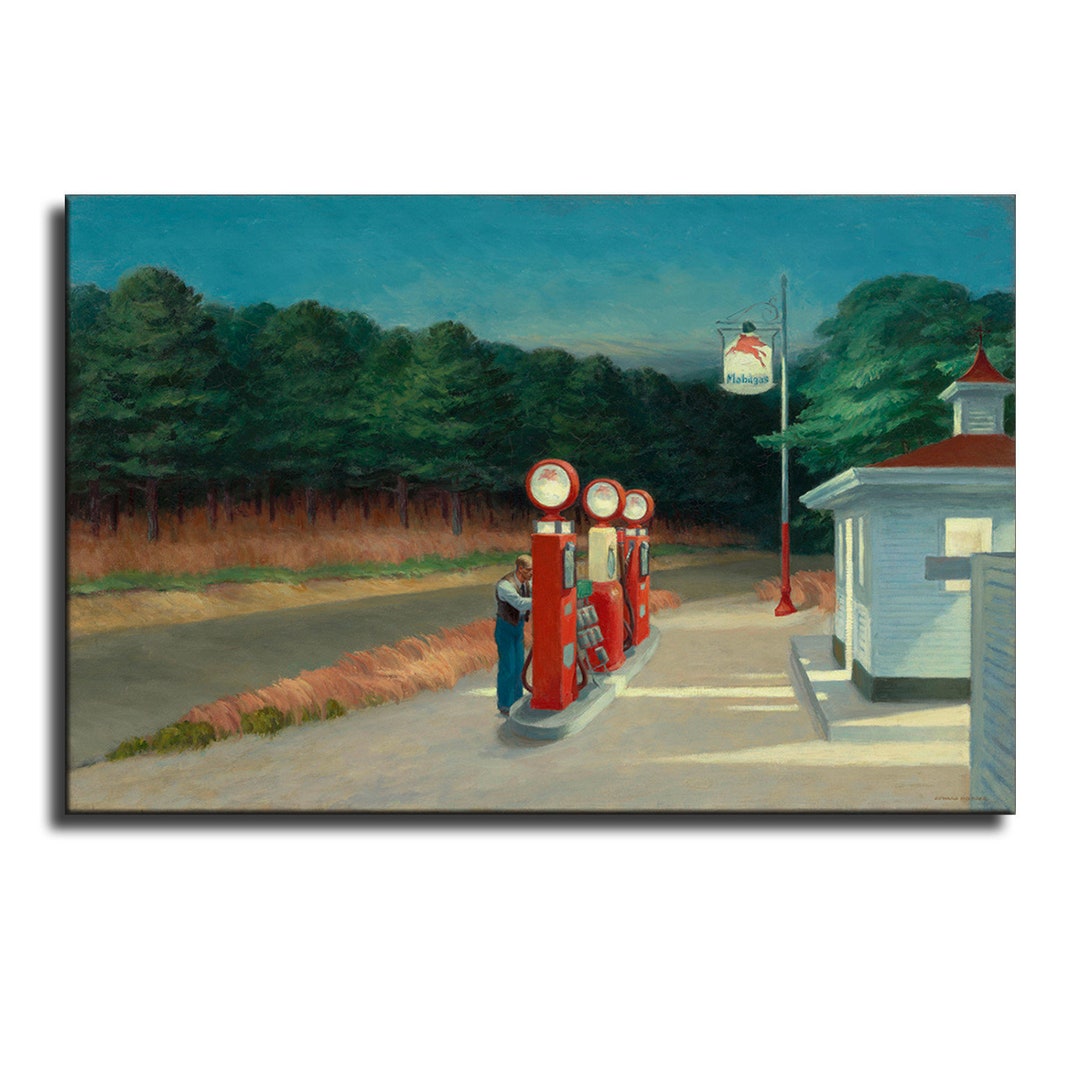 32x24 Inches - Edward Hopper "gas, 1940" New HD Print on Canvas Ready ...