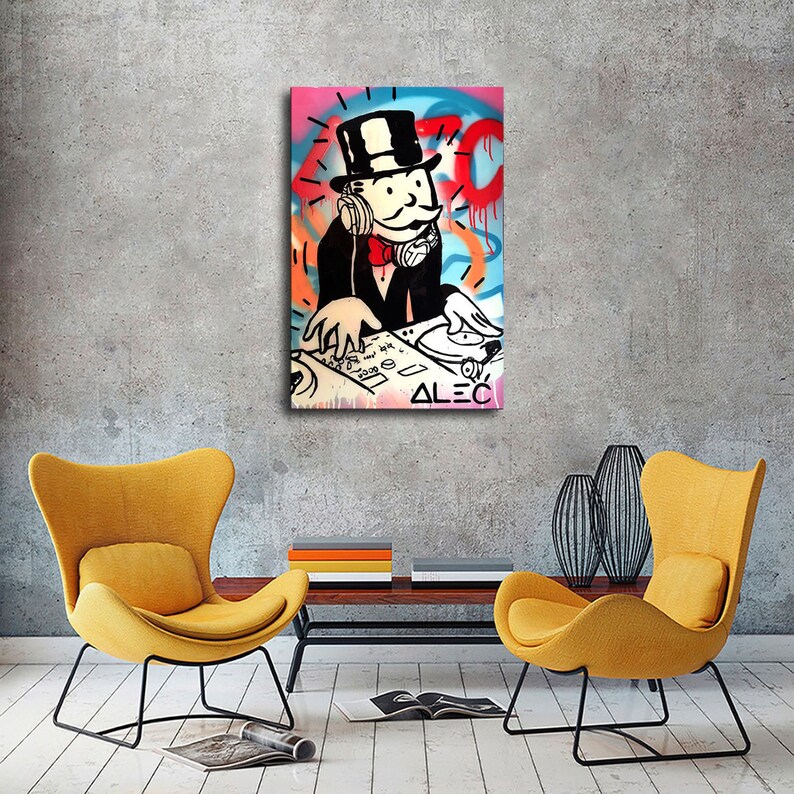 Alec Monopoly 'monopoly DJ' Waterproof Vinyl Fabric Canvas HD Print ...