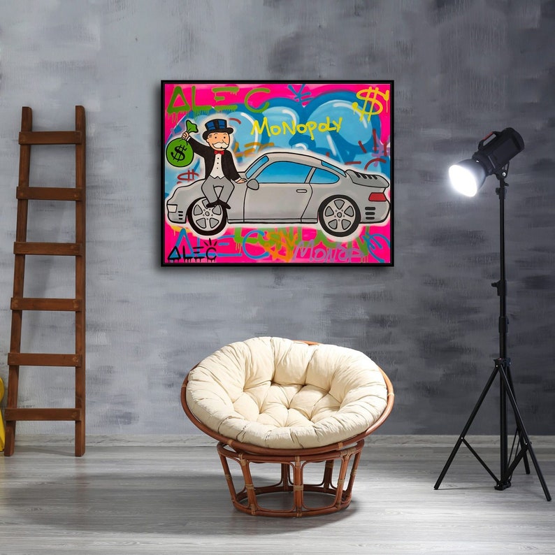 Alec Monopoly 'ride My Porsche' Waterproof Vinyl Fabric Canvas HD Print ...
