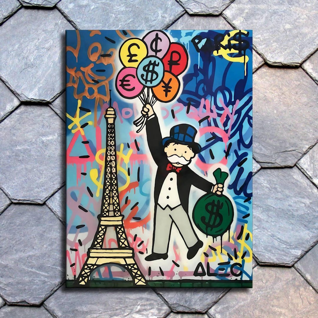 Alec Monopoly 'eiffel Tower' Waterproof Vinyl Fabric HD Print, Wall ...