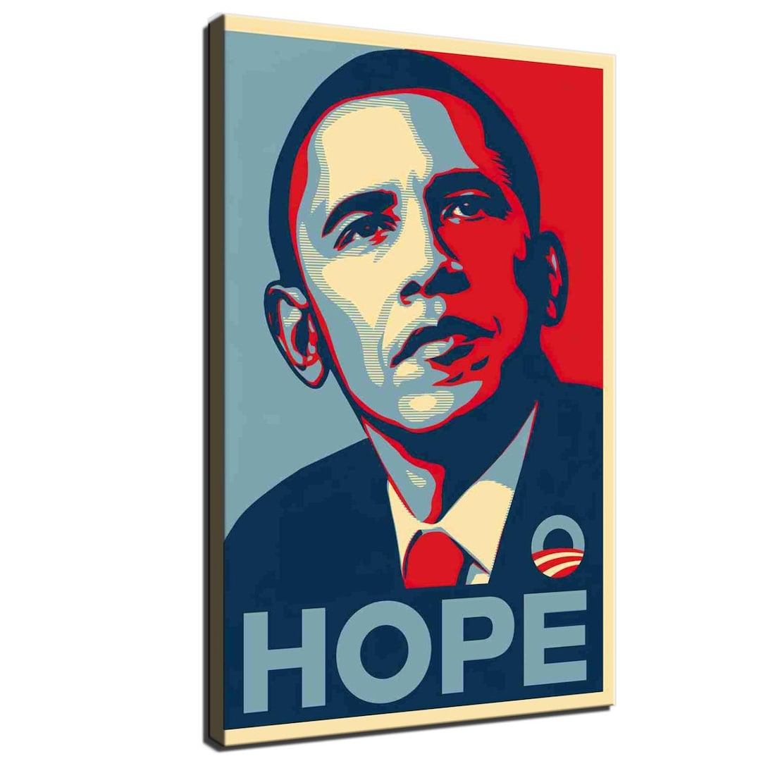 Obama Hope Shepard Fairey Waterproof Vinyl Fabric HD Print, Wall Home ...