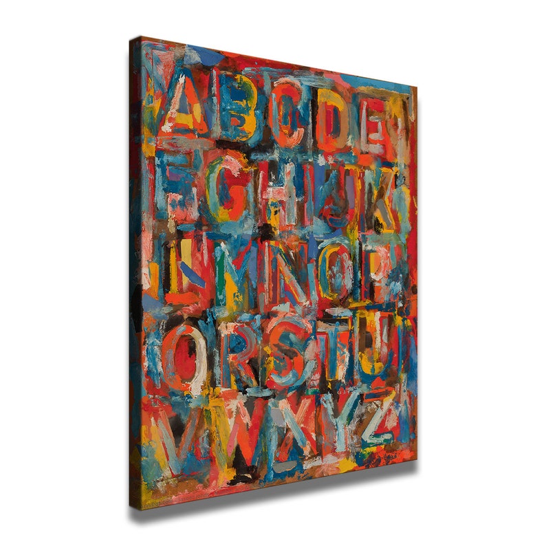 30x24 Inches Jasper Johns number and Alphabet New HD Print on Canvas ...