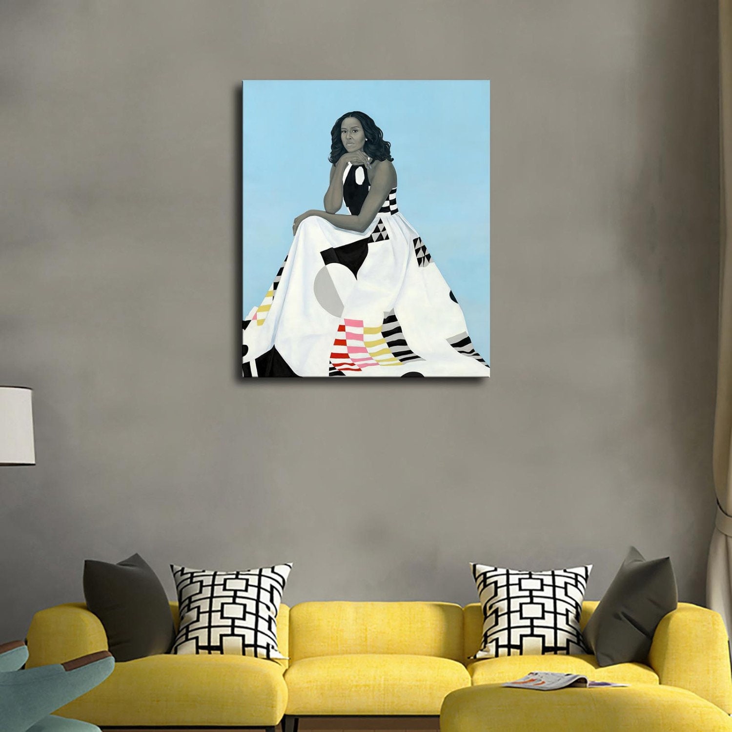 Amy Sherald 'michelle Obama' Waterproof Vinyl Fabric, HD Print, Ready ...