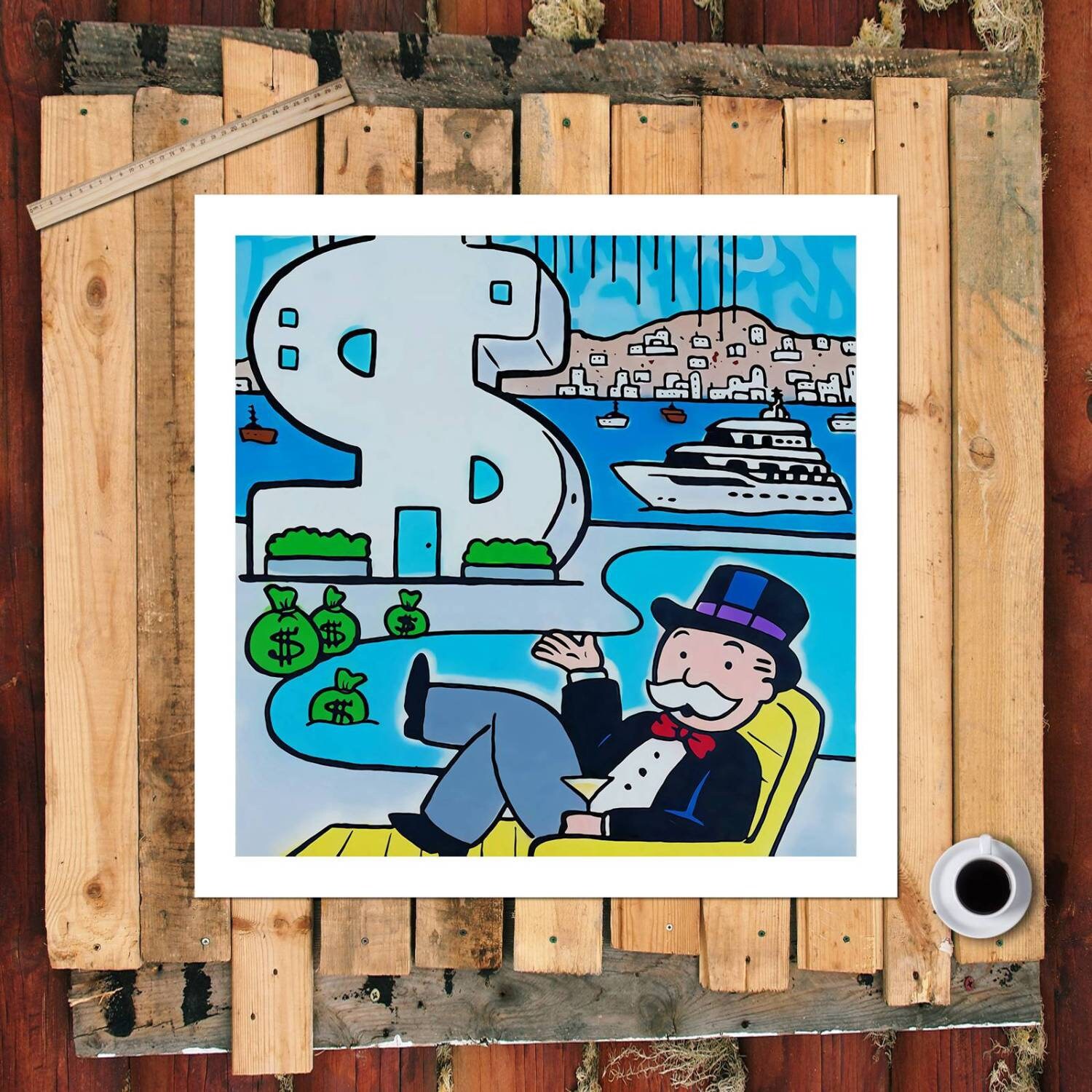 Alec Monopoly Waterproof Vinyl Fabric HD Print, Wall Home Decor, Ready ...