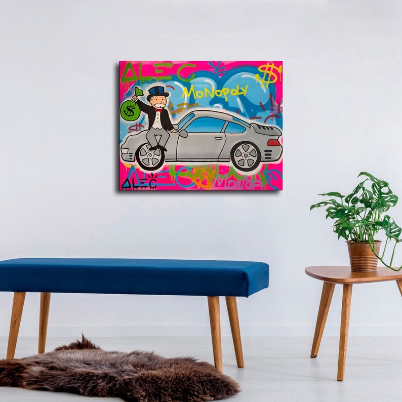 Alec Monopoly 'ride My Porsche' Waterproof Vinyl Fabric Canvas HD Print ...