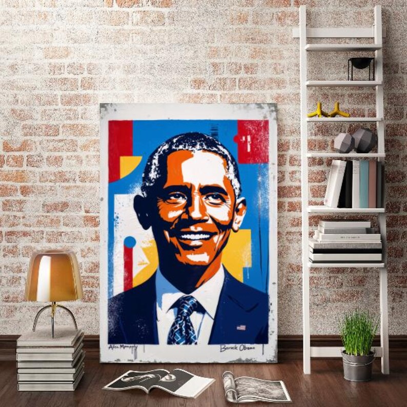Barack Obama Waterproof Vinyl Fabric, HD Print, Wall Home Decor, Ready ...