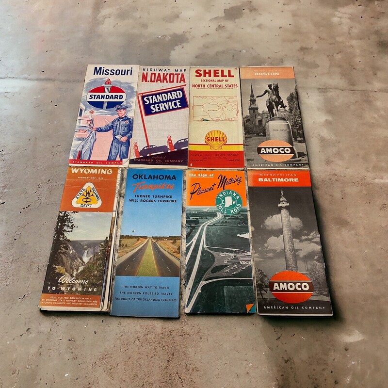 Vintage Road Maps - Etsy