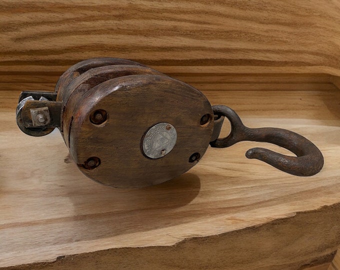 Vintage Block and Tackle, Madesco Products, Double Drum, Cast Iron and ...