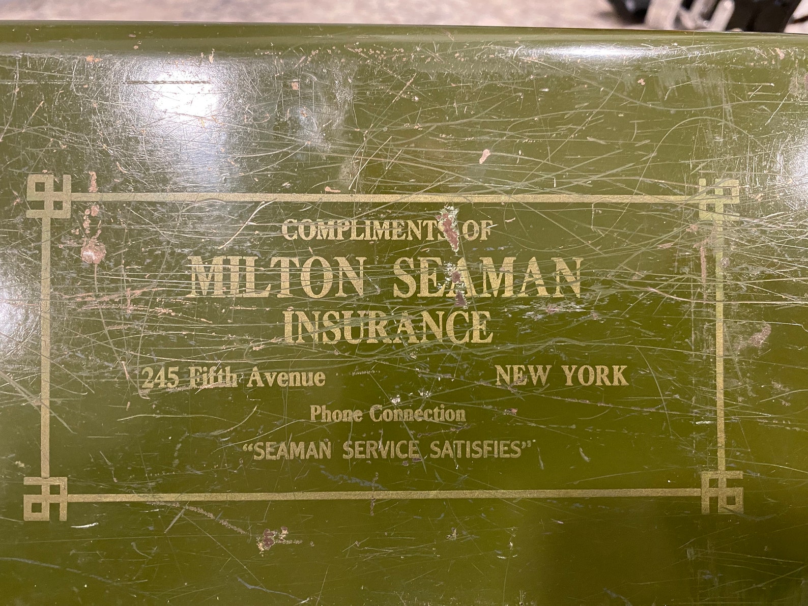 Vintage Milton Seaman Insurance Company Metal Box - Etsy