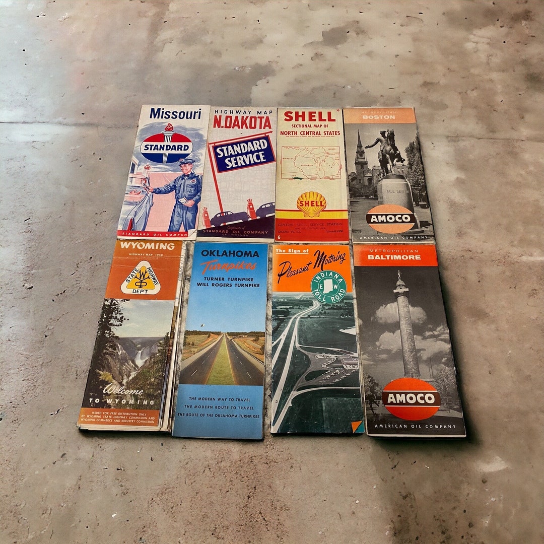 Vintage Road Maps - 1930's, 1950's and 1960's - Etsy