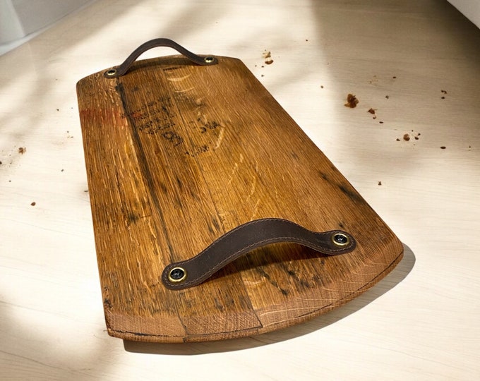Handcrafted Whiskey Barrel Lid Charcuterie Board or Serving Tray Large ...