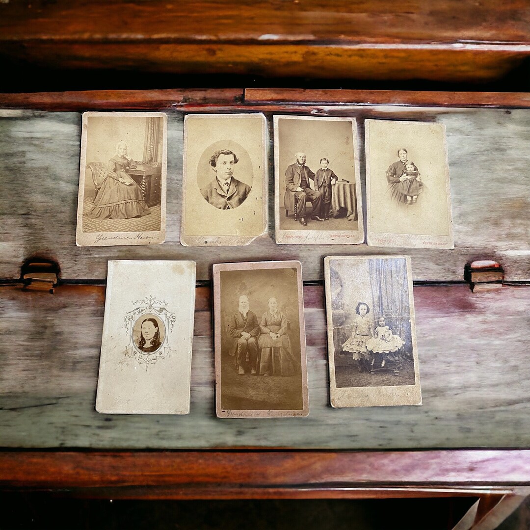 Vintage Victorian Portrait Cards Lot of 7 - Antique Collectible Paper ...