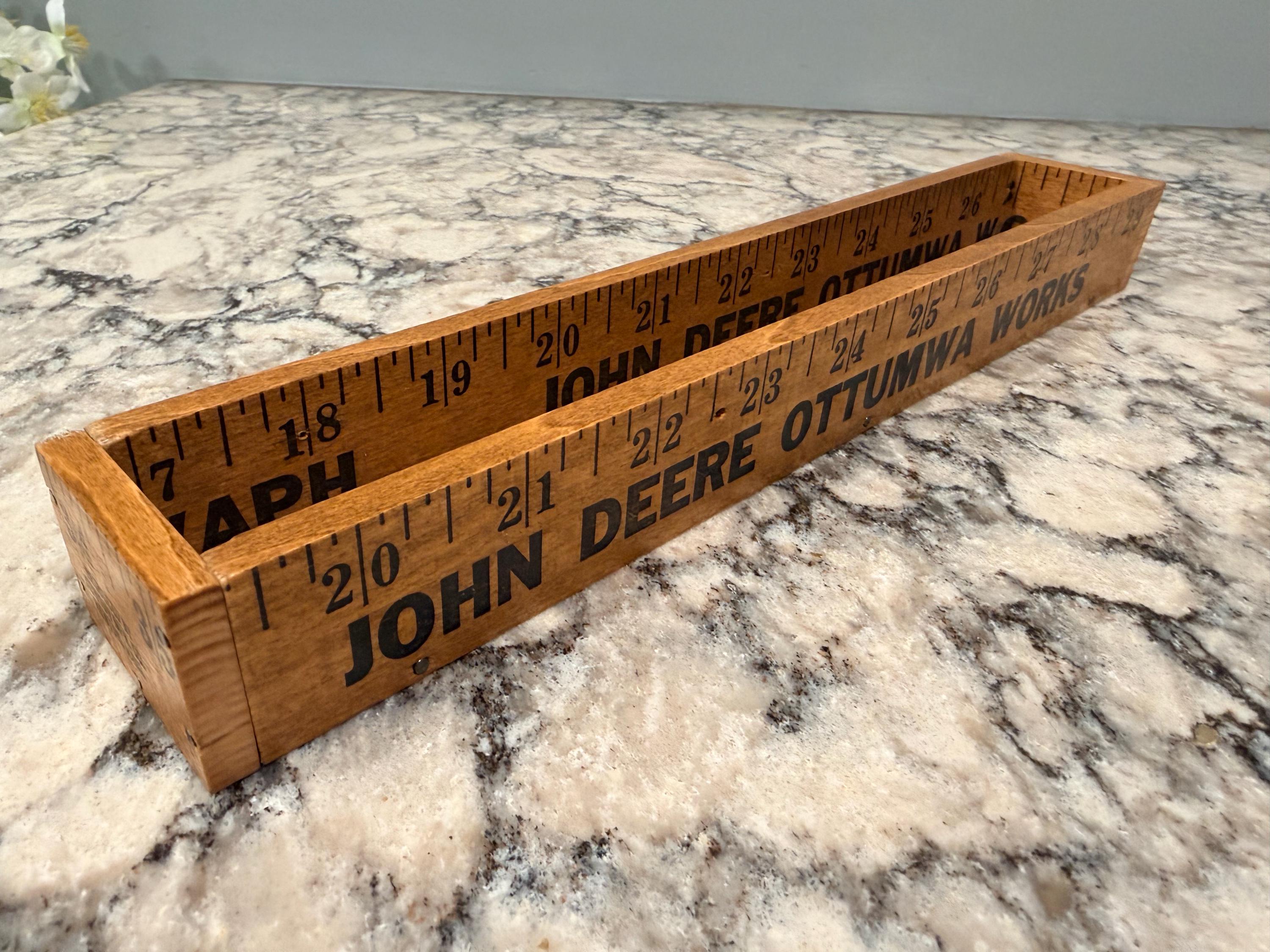 Handcrafted Vintage Yardstick Pencil Box 10 Inch Wood Trinket Storage ...