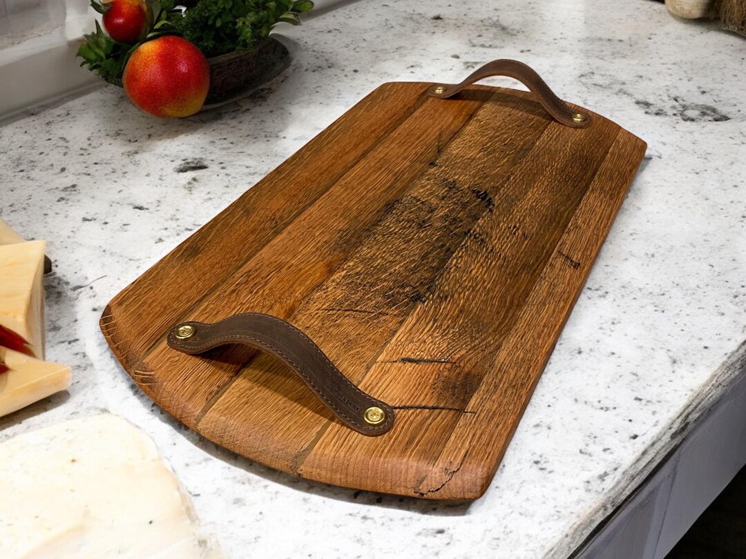 Handcrafted Whiskey Barrel Lid Charcuterie Board or Serving Tray - Etsy