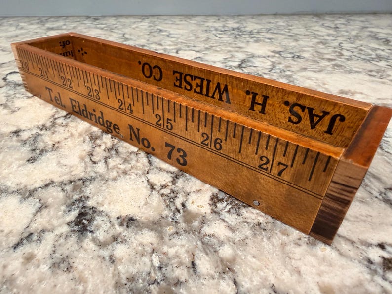 Handcrafted Yardstick Pencil Box or Trinket Storage 8 in | Vintage Desk ...