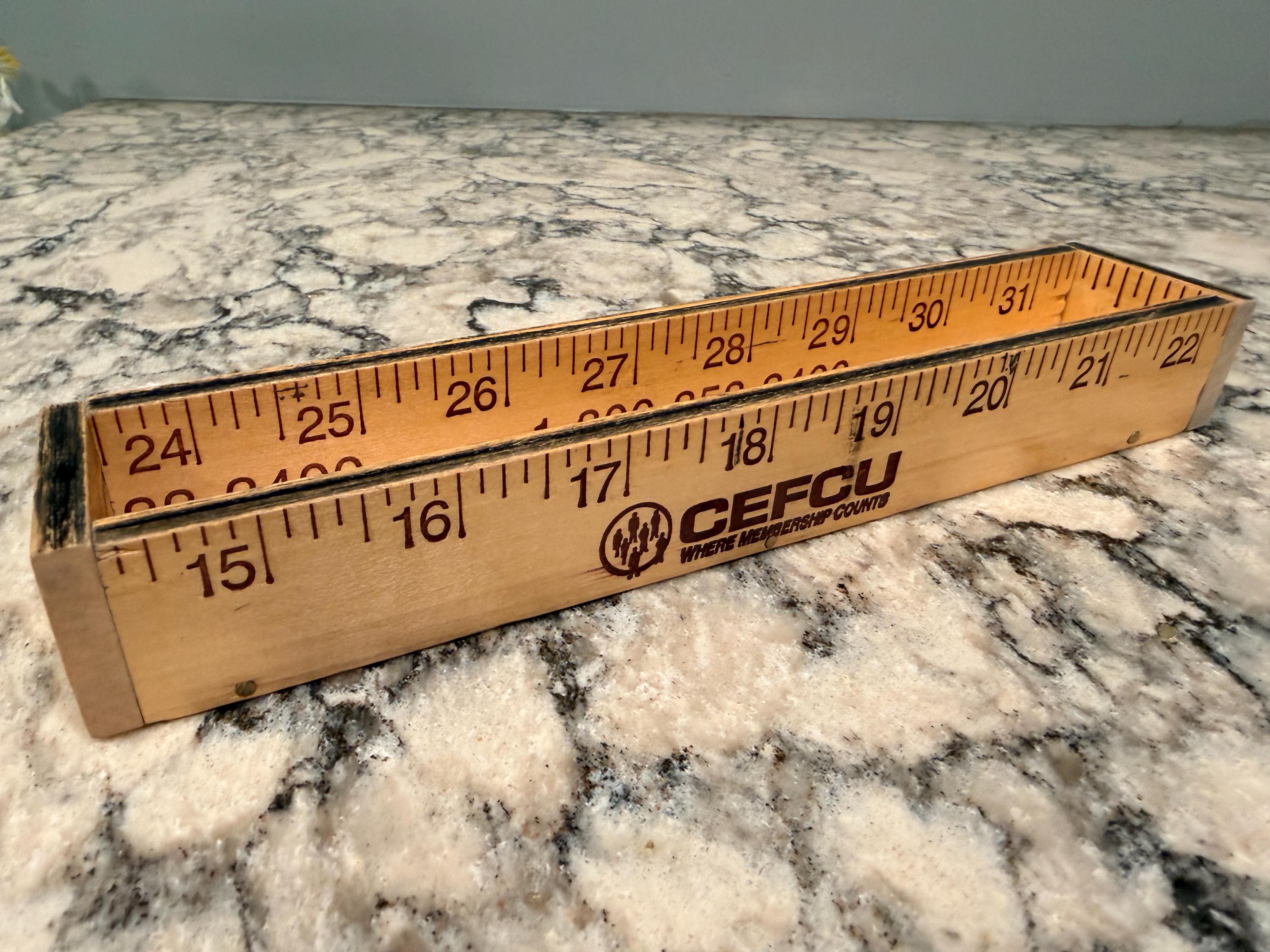 Handcrafted Yardstick Pencil Box or Trinket Storage 8 in | Vintage Desk ...
