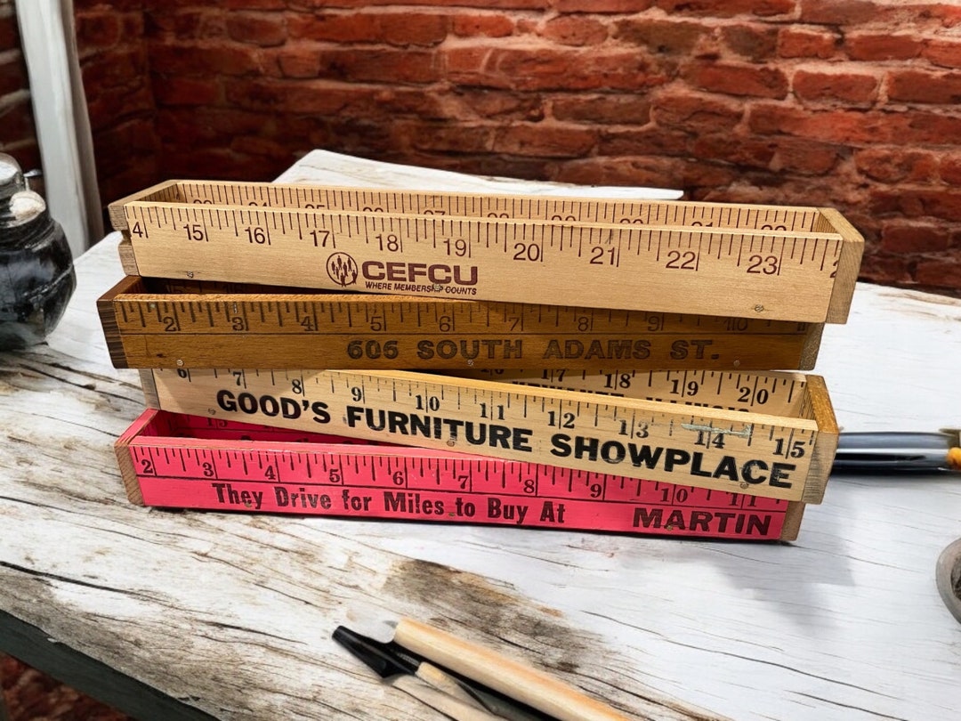 Handcrafted Vintage Yardstick Pencil Box 10 Inch Wood Trinket Box ...
