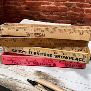 Handcrafted Vintage Yardstick Pencil Box 10 Inch Wood Trinket Box ...