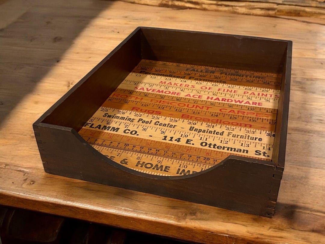Vintage Wooden in Out Box With Yardstick Bottom - Etsy
