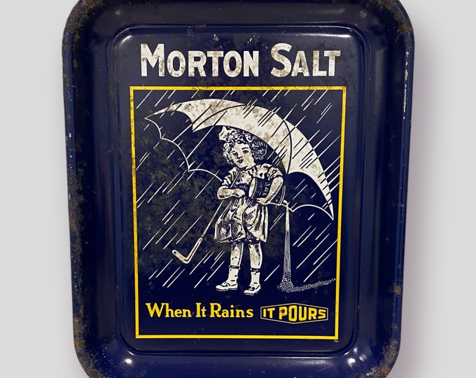 Vintage Morton Salt Metal Advertising Tray - Etsy