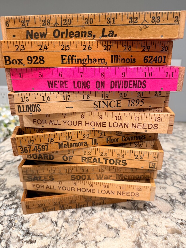 Handcrafted Yardstick Pencil Box or Trinket Storage 8 in | Vintage Desk ...