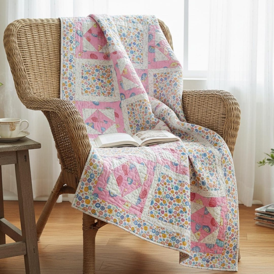 Sewing Themed Handmade Quilt, Cozy Patchwork Blanket | Wall Hanging ...