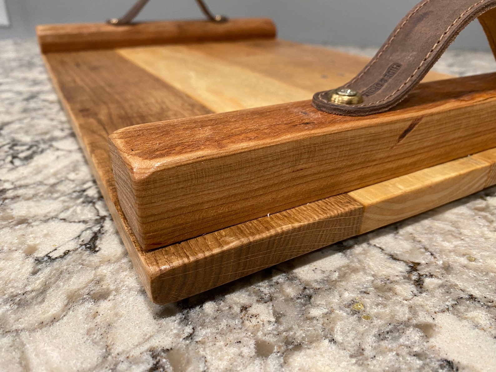 Rustic Pallet Wood Serving Tray With Leather Handles - Etsy