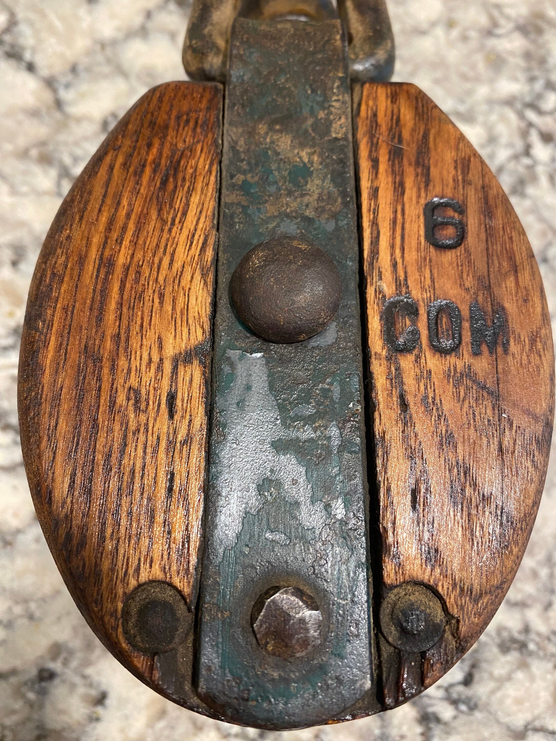 Vintage Block and Tackle Pulley Cast Iron and Wood With Hook - Etsy