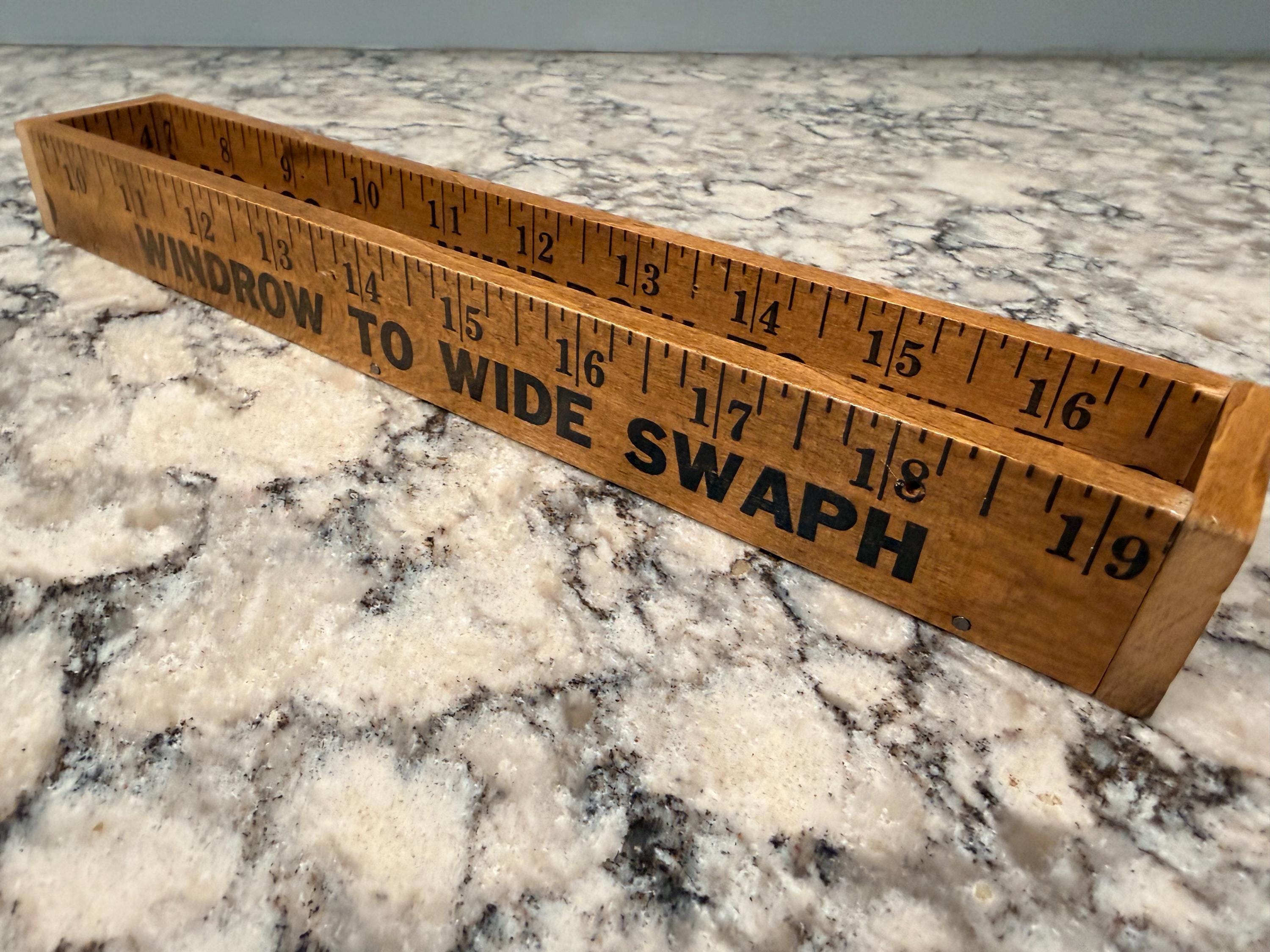 Handcrafted Vintage Yardstick Pencil Box 10 Inch Wood Trinket Storage ...
