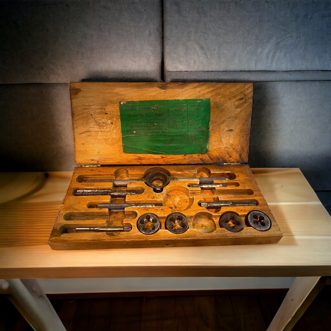 Vintage Tap and Die Set With Wooden Box - Etsy