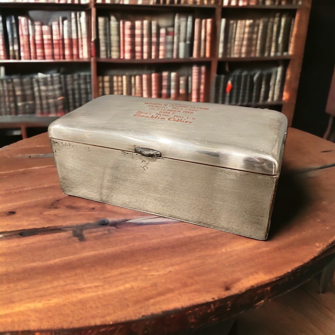 Antique Silver Plated Wood Lined Box - Etsy