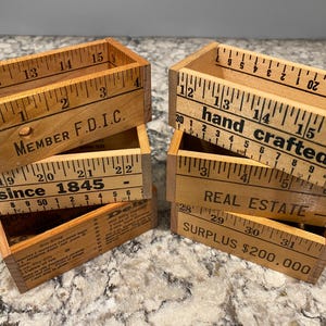 Yardstick Small Trinket Box or Business Card Holder 4 In - Etsy