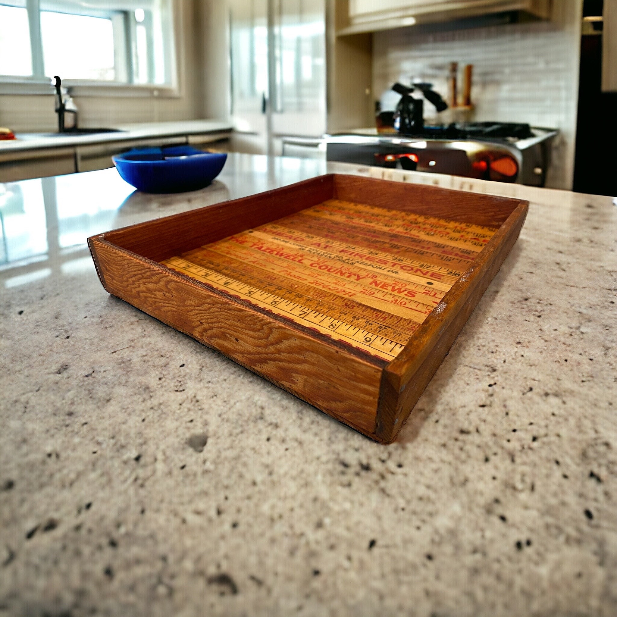 Vintage Wooden Box With Yardstick Bottom - Etsy