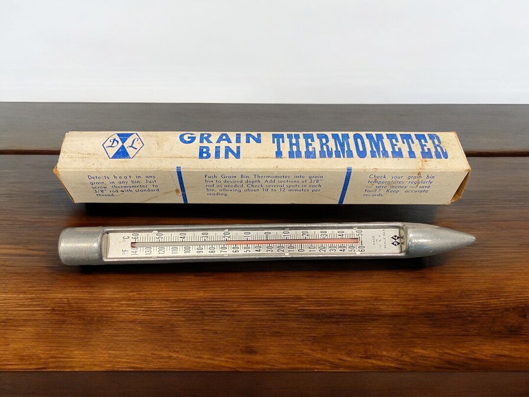 Vintage Grain Bin Thermometer Original Box - Etsy