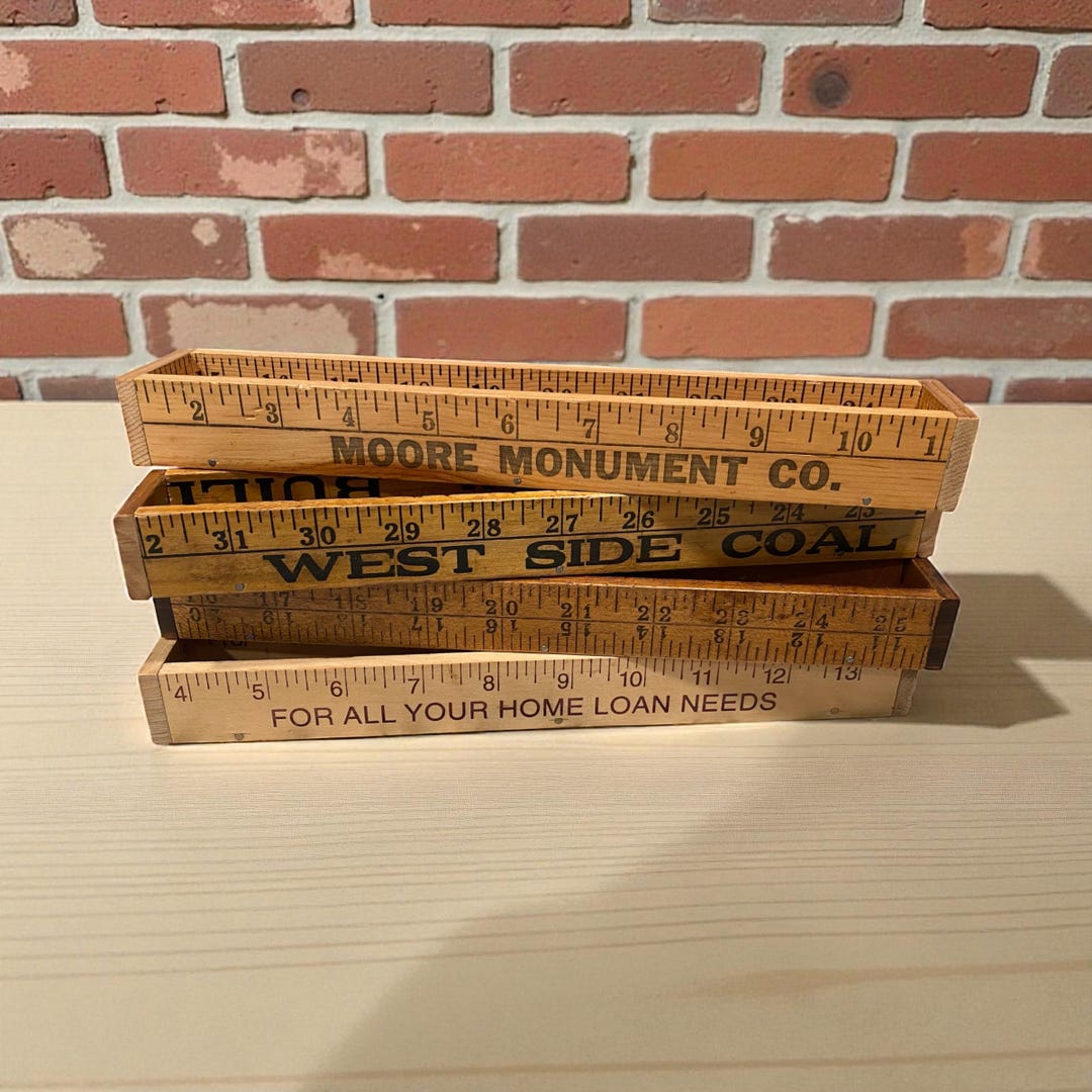 Handcrafted Vintage Yardstick Pencil Box 10 Inch Wood Trinket Storage ...