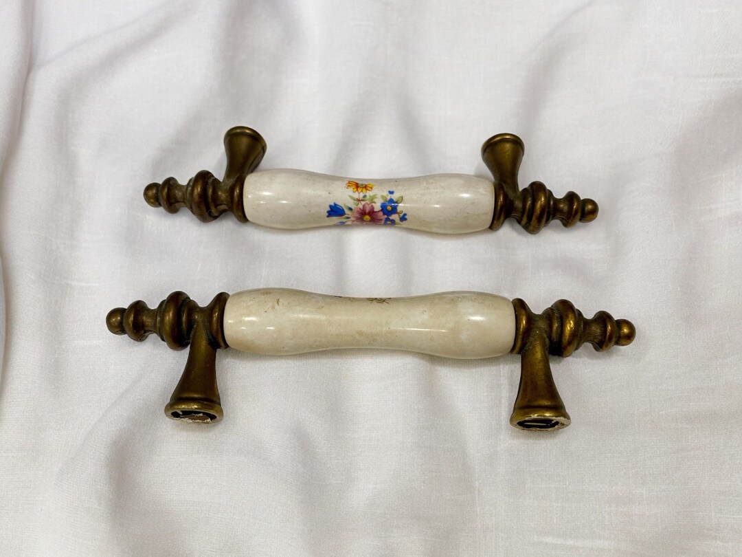 Vintage Drawer Pulls Antique Cabinet Handles Rustic Brass Hardware for ...