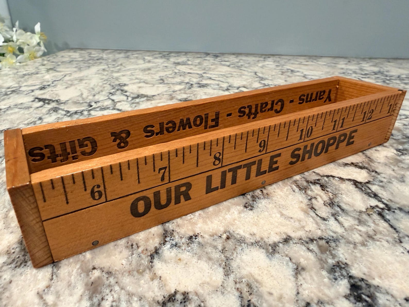 Handcrafted Yardstick Pencil Box or Trinket Storage 8 in | Vintage Desk ...