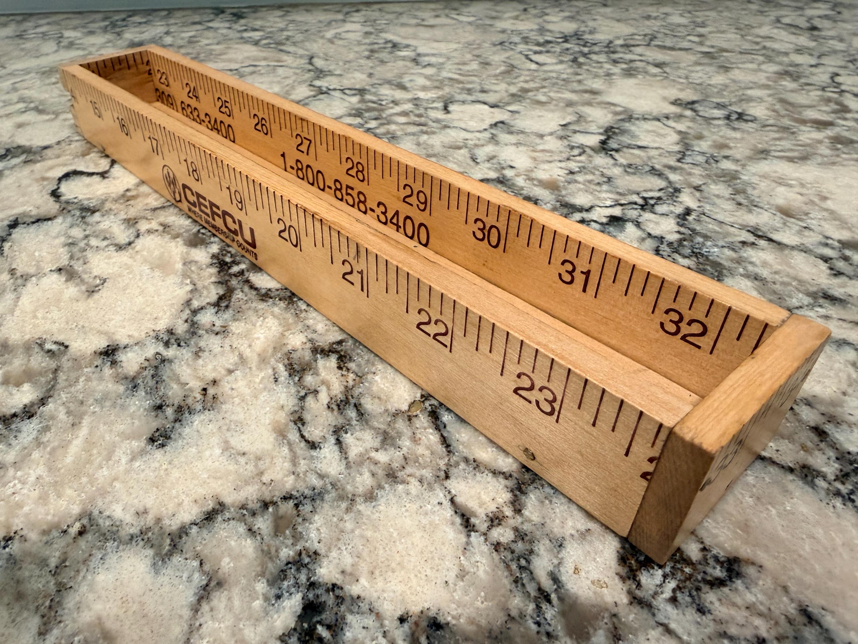 Handcrafted Vintage Yardstick Pencil Box 10 Inch Wood Trinket Storage ...