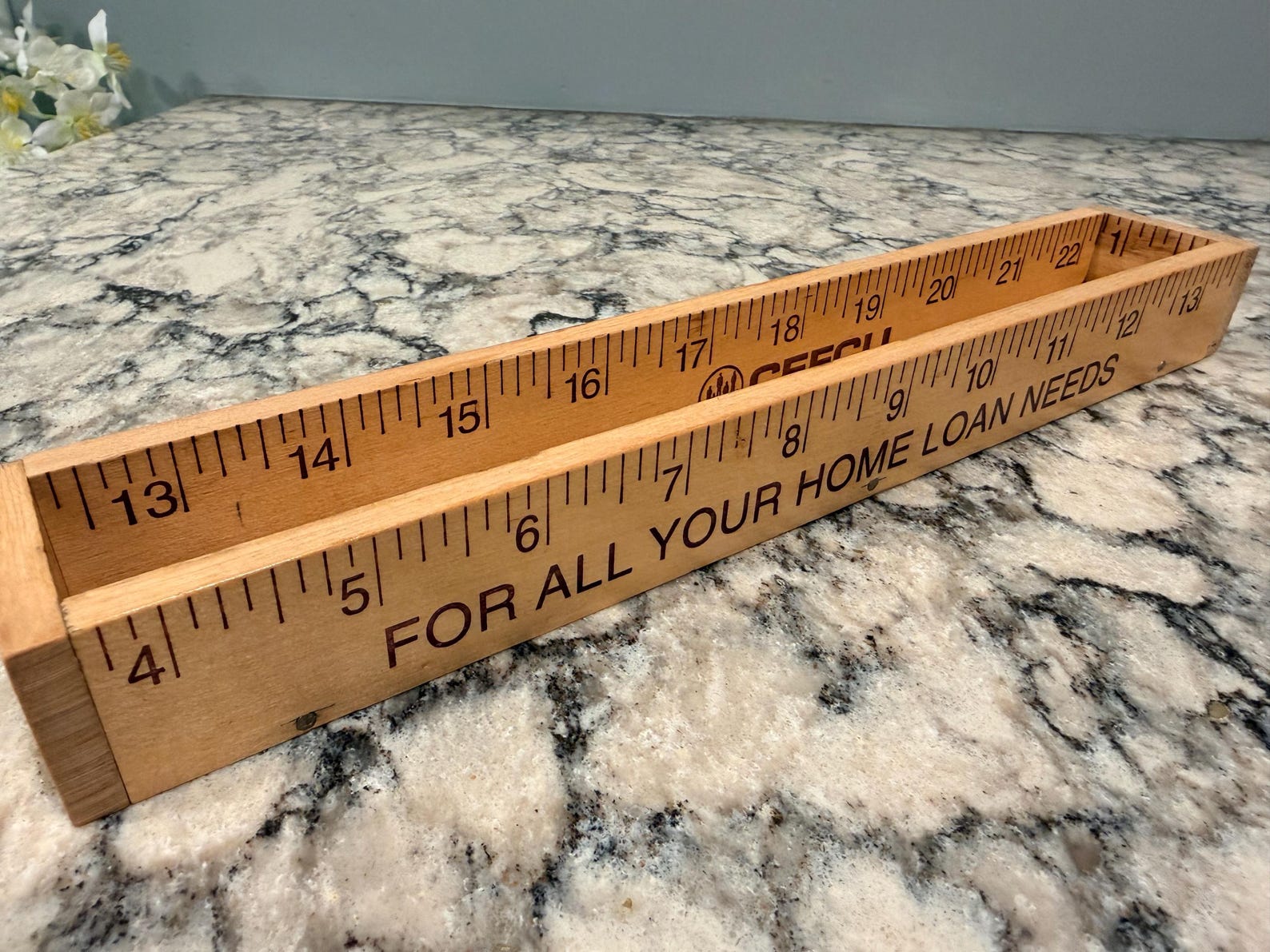 Handcrafted Vintage Yardstick Pencil Box 10 Inch Wood Trinket Storage ...