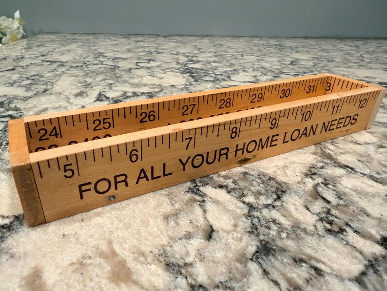Handcrafted Yardstick Pencil Box or Trinket Storage 8 in | Vintage Desk ...
